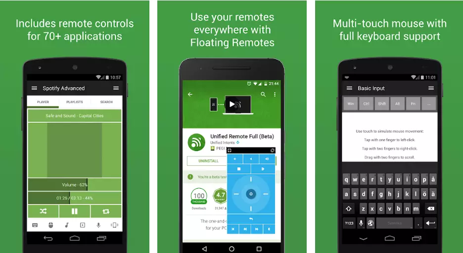 Unified Remote - - Use seu telefone como mouse remoto com seu PC