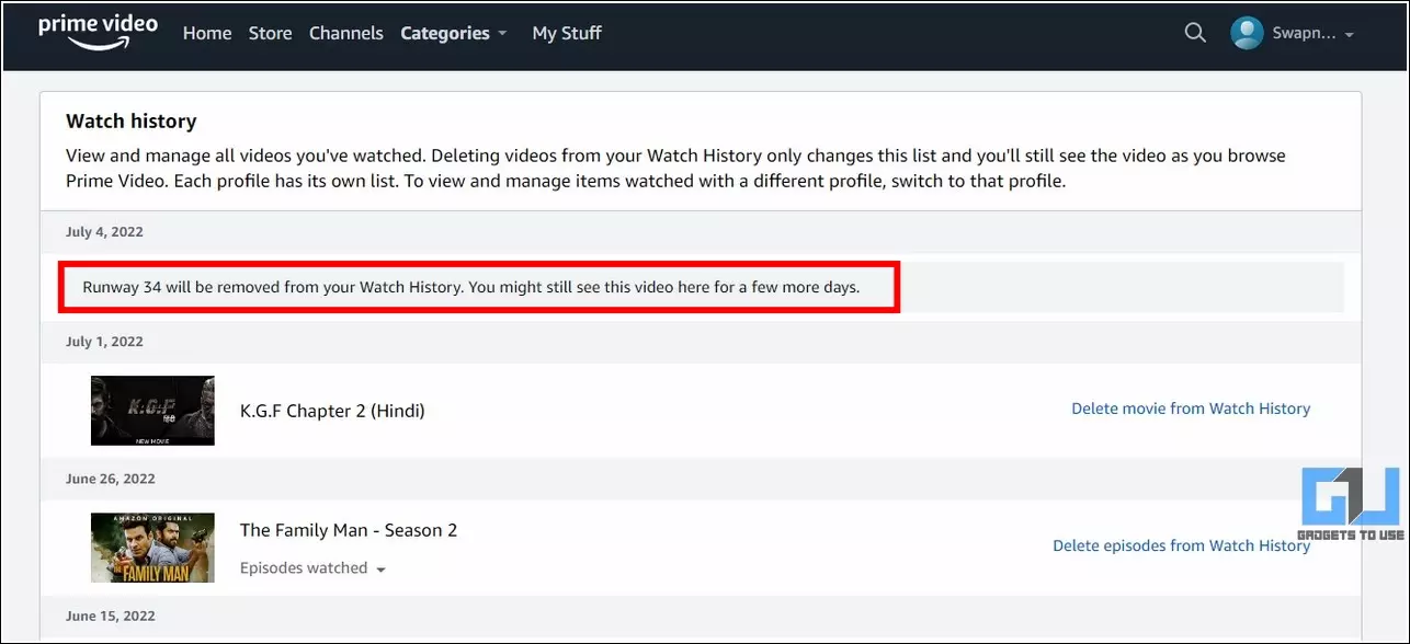 4 formas de ocultar el historial de visualización y búsqueda de Amazon Prime Video 11162_4