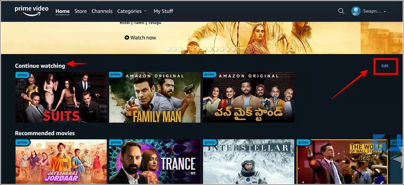 Litsela tse 4 tsa ho pata Amazon Prime Video Watch and Search History 11162_5