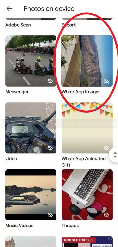 Google фотоларында WhatsApp Рәсемнәрен резервлау