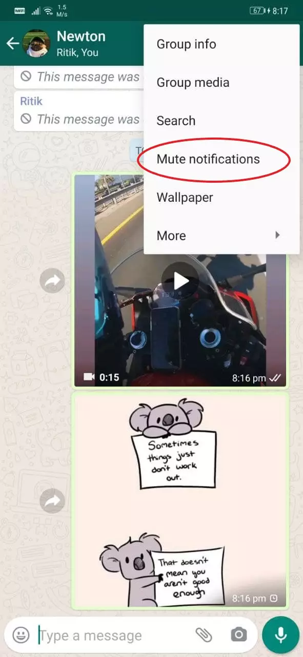 WhatsApp-ലെ കോൺടാക്റ്റ് ചാറ്റുകളും ഗ്രൂപ്പുകളും നിശബ്ദമാക്കുക