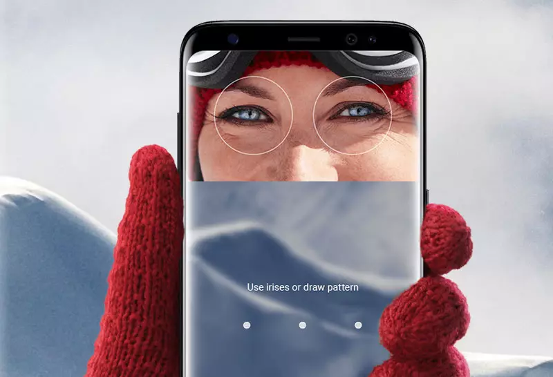 Abaphandi bakhohlisa i-Samsung Galaxy S8 Iris Scanner ngeFoto kunye neLens yoQhagamshelwano 1529_1