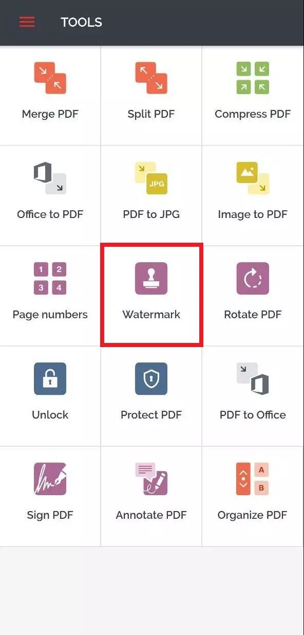 Watermark tafoegje oan PDF op Android en iOS