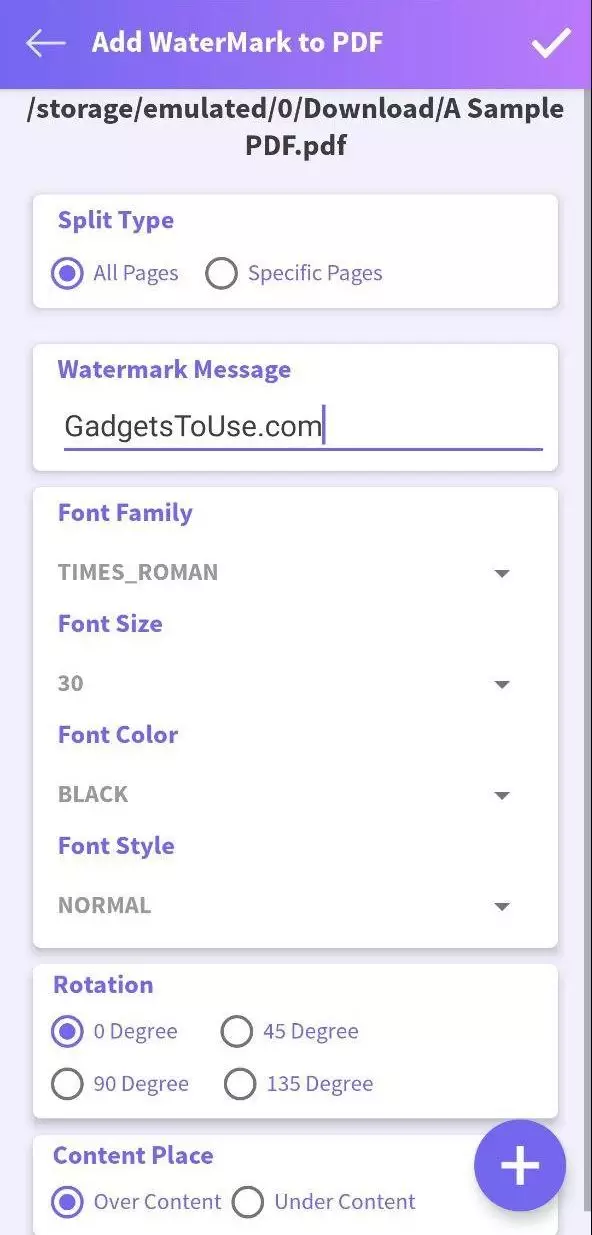 Watermark tafoegje oan PDF op Android en iOS