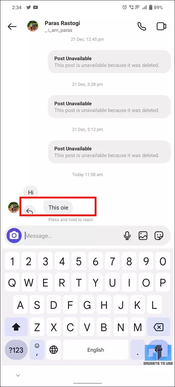 Top 5 způsobů, jak odpovědět na konkrétní zprávu na Instagram Direct Message 18919_8