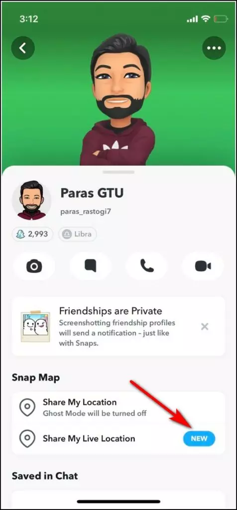 Ki jan yo pataje kote w ap viv ak zanmi sou Snapchat 22397_2