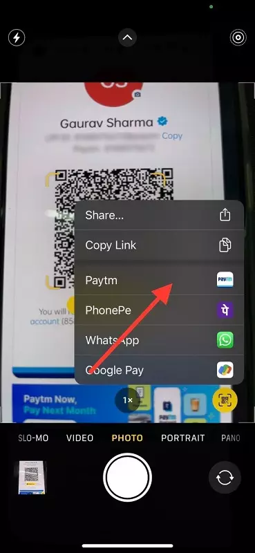 Como digitalizar códigos QR UPI para fazer o pagamento usando sua câmera do iPhone 27463_6