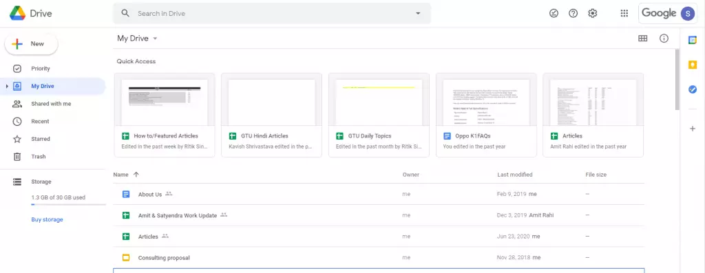 ค้นหาไฟล์ขนาดใหญ่ที่ใช้พื้นที่เก็บข้อมูลบน Google Drive 30958_1