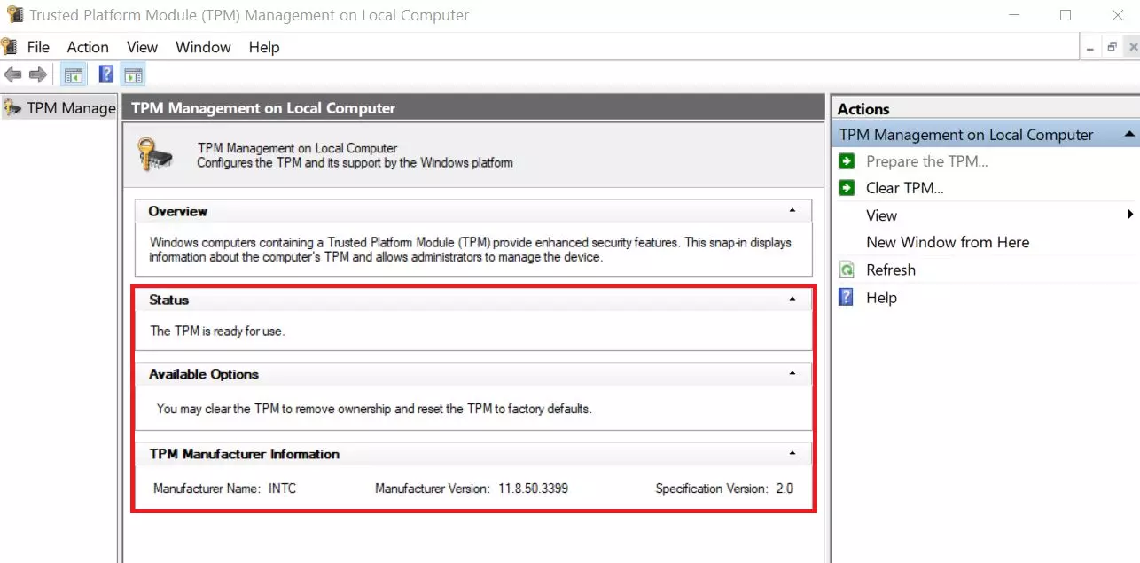 Kontrollige Windows 11 TPM-i