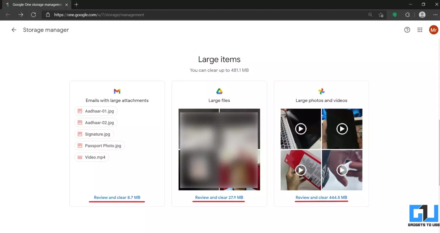 কম গুগল স্টোরেজ ঠিক করুন, গুগল ফটো, ড্রাইভ এবং জিমেইলে বড় ফাইল মুছুন 31042_1