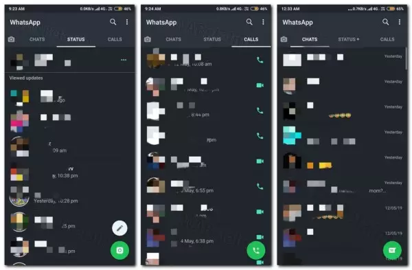 Ebligu Malhelan Reĝimon en WhatsApp en Android