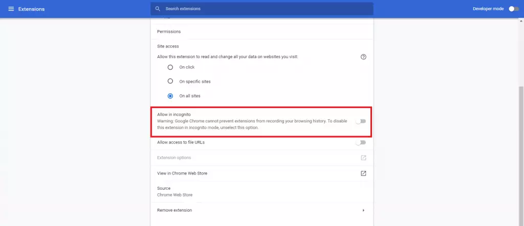 Paano Paganahin ang Mga Extension sa Incognito Mode ng Chrome 31716_3