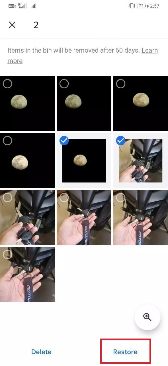 Recuperar fotos eliminadas, videos de Google Photos