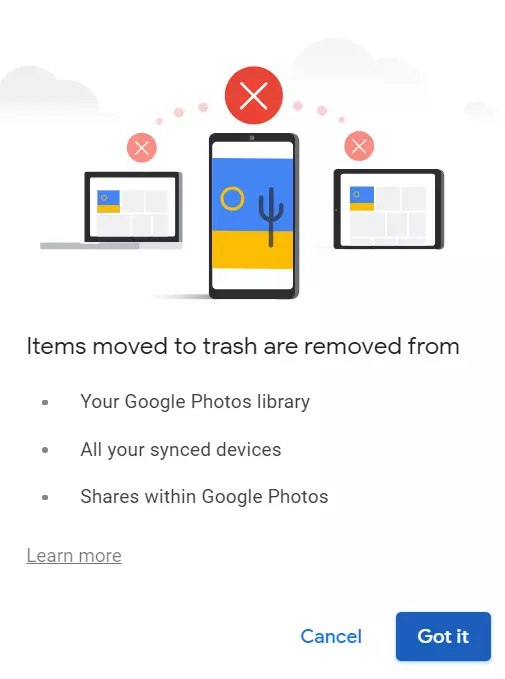Eliminar cuenta de Google Fotos