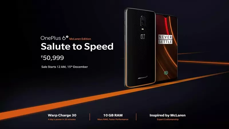 Mae gwerthiant OnePlus 6T McLaren Edition yn India yn dechrau heddiw: Pris a chynigion lansio 50582_1