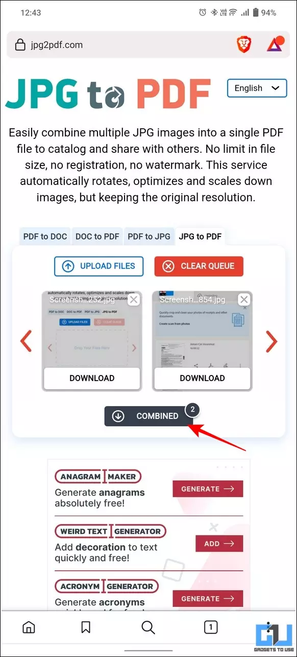 Gabungkeun Gambar kana PDF