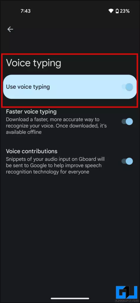 Assistant Voice Typing griisd