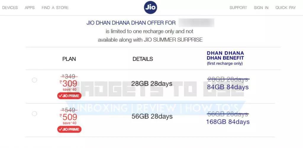 Reliance Jio Prime Dhan Dhana Dhan